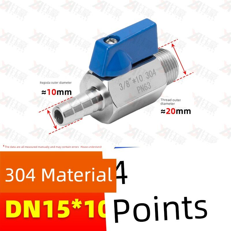 Мини-шаровой кран из нержавеющей стали 304 с внутренней и внешней резьбой для водопроводных труб и шлангов,