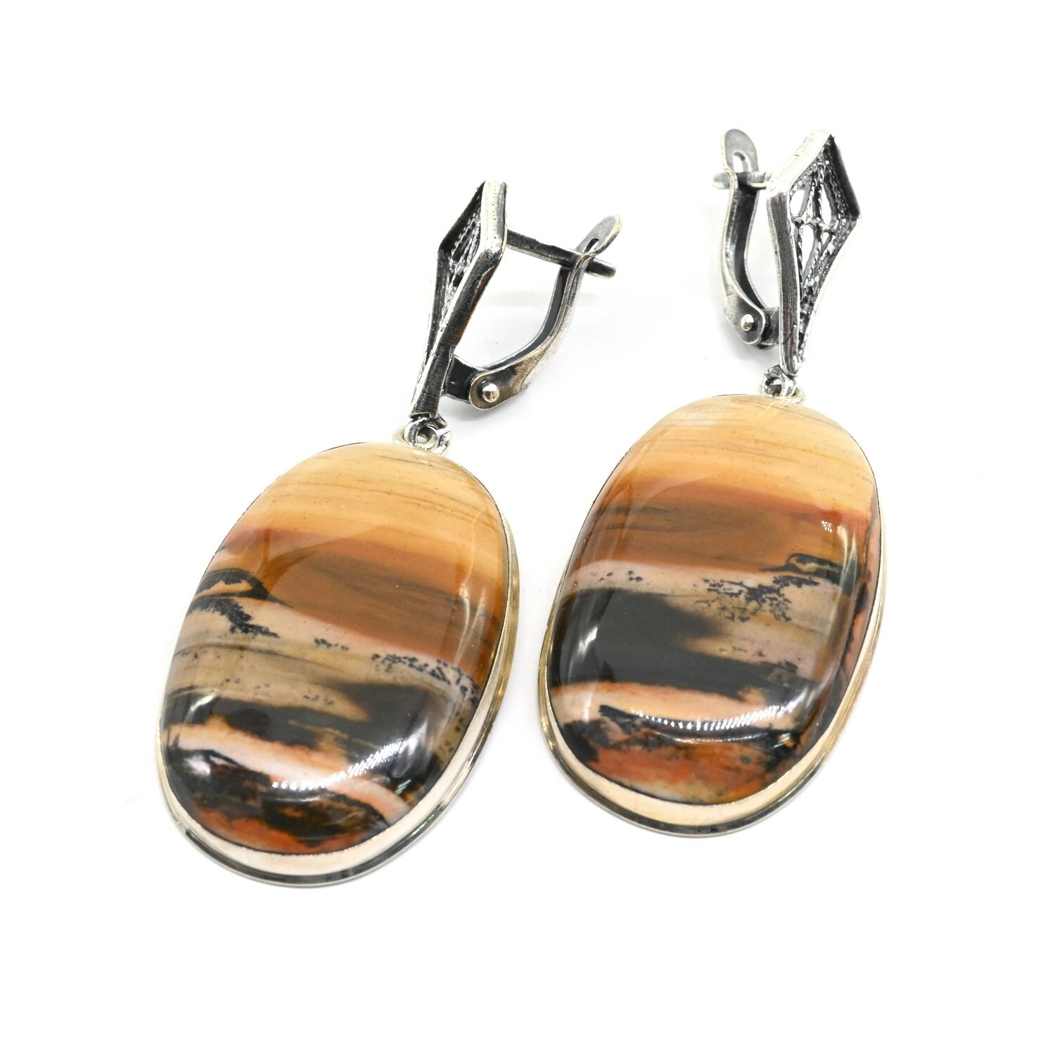 Серьги, яшма