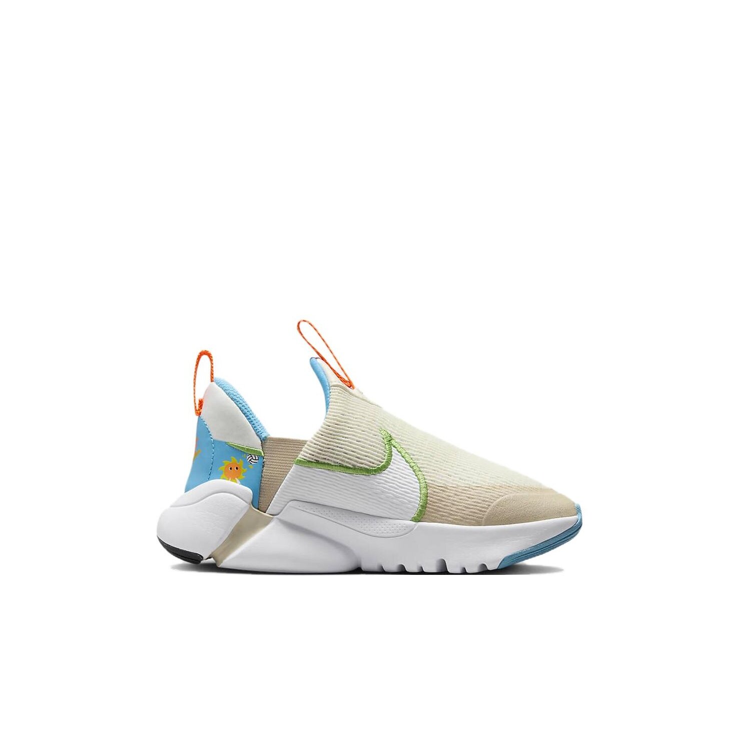 Кроссовки NIKE Flex Plus, размер EU 35 стопа (22CM), белый/зеленый/синий — фото 1