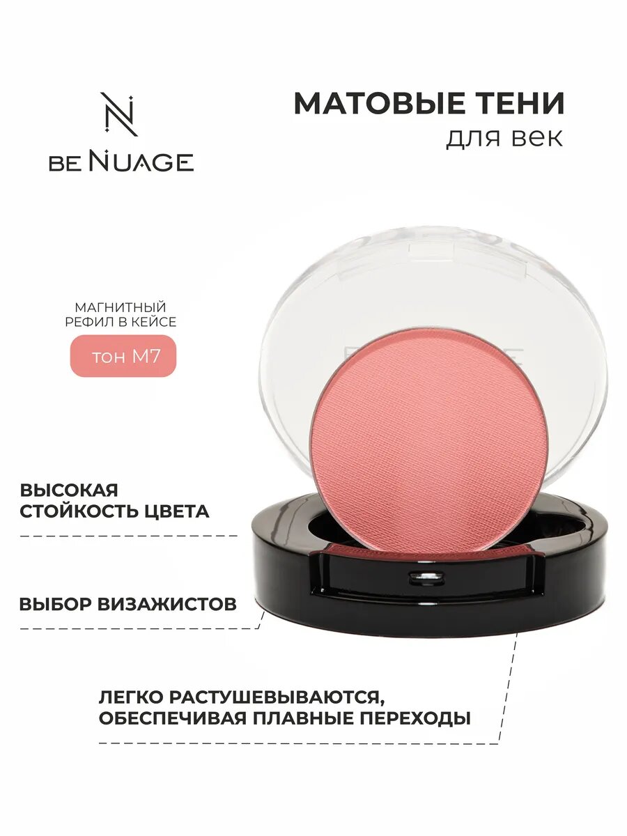 Тени для век матовые розовые профессиональные, для всех типов кожи