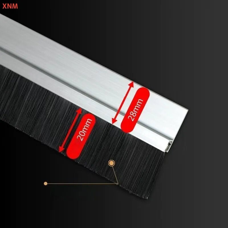 Линейный пороговый щеточный уплотнитель алюминиевый Н-профиль 28H-20 (для ворот, роллет) 500 мм*2