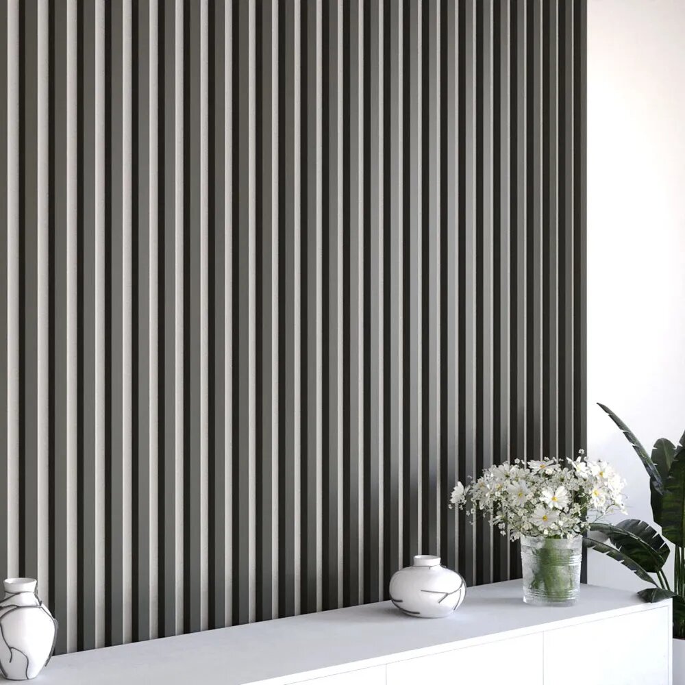 Интерьерная рейка МДФ саваш графит 22*30*2800 - 20 шт