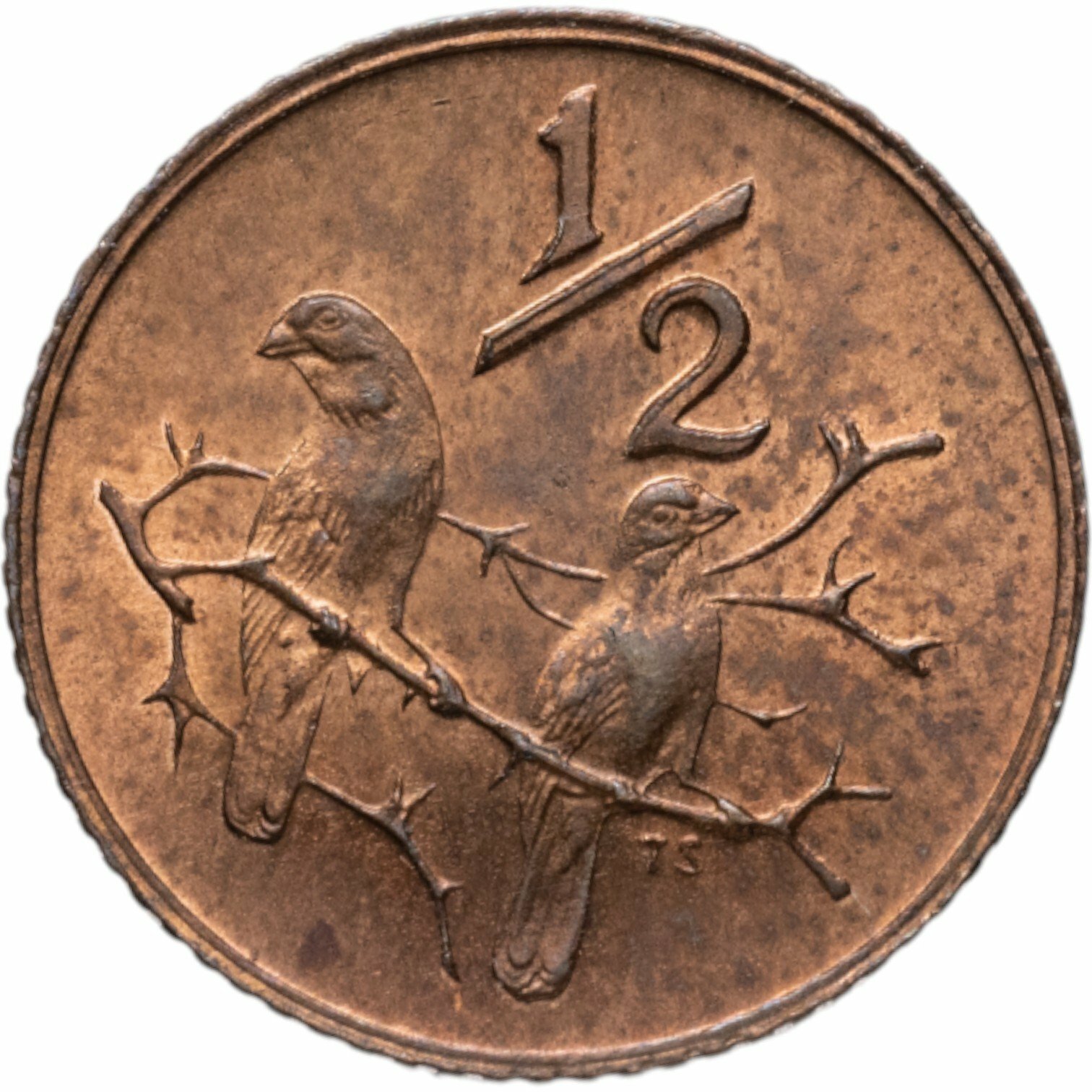 ЮАР 1/2 цента cent 1970, Бронза, в сохранности AU-UNC