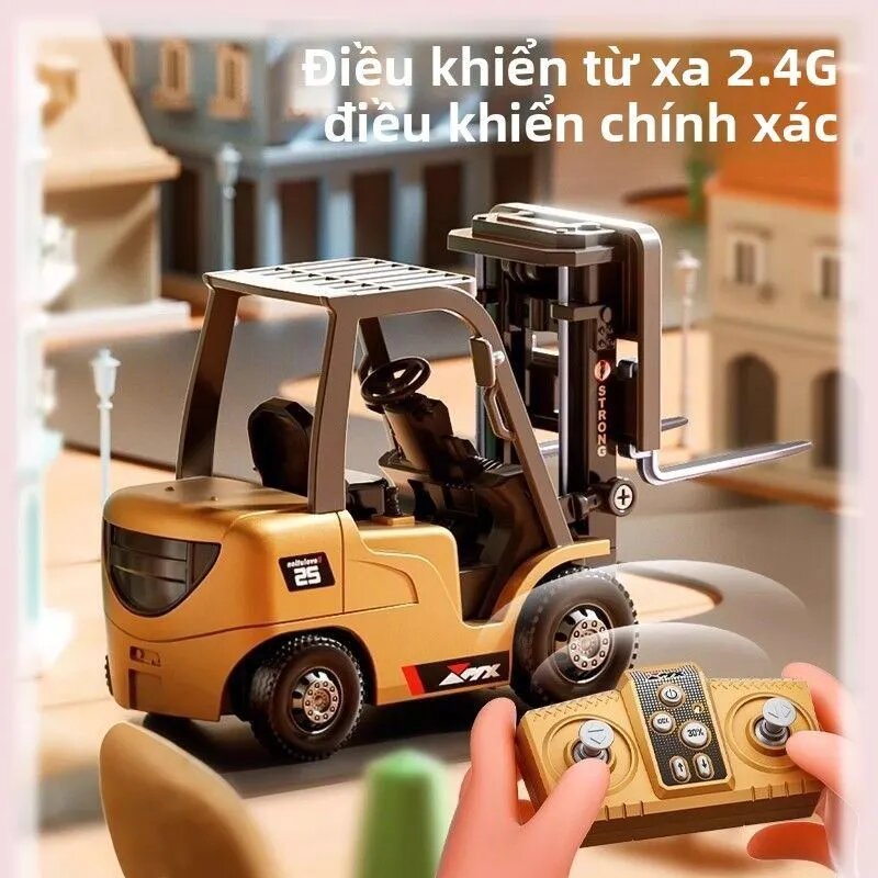 Мини-погрузчик с дистанционным управлением из сплава, настольный, для подъёма грузов, радиоуправляемый, инженерный, маленький автомобиль, детский, для мальчиков, игрушечный штабелер