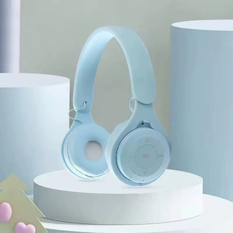 Наушники Bluetooth с улучшенным басом, синий цвет для пользователей iPhone и Android
