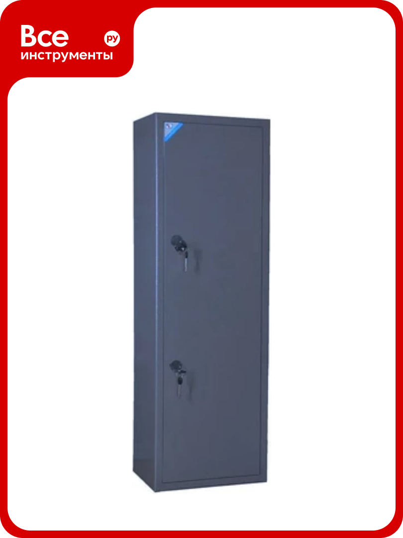 Оружейный сейф меткон ОШ-5АКМ MT_01_05_047_01_Sr с ключевым замком, напольный, серый, высота 1400 мм, для 5 стволов, кла