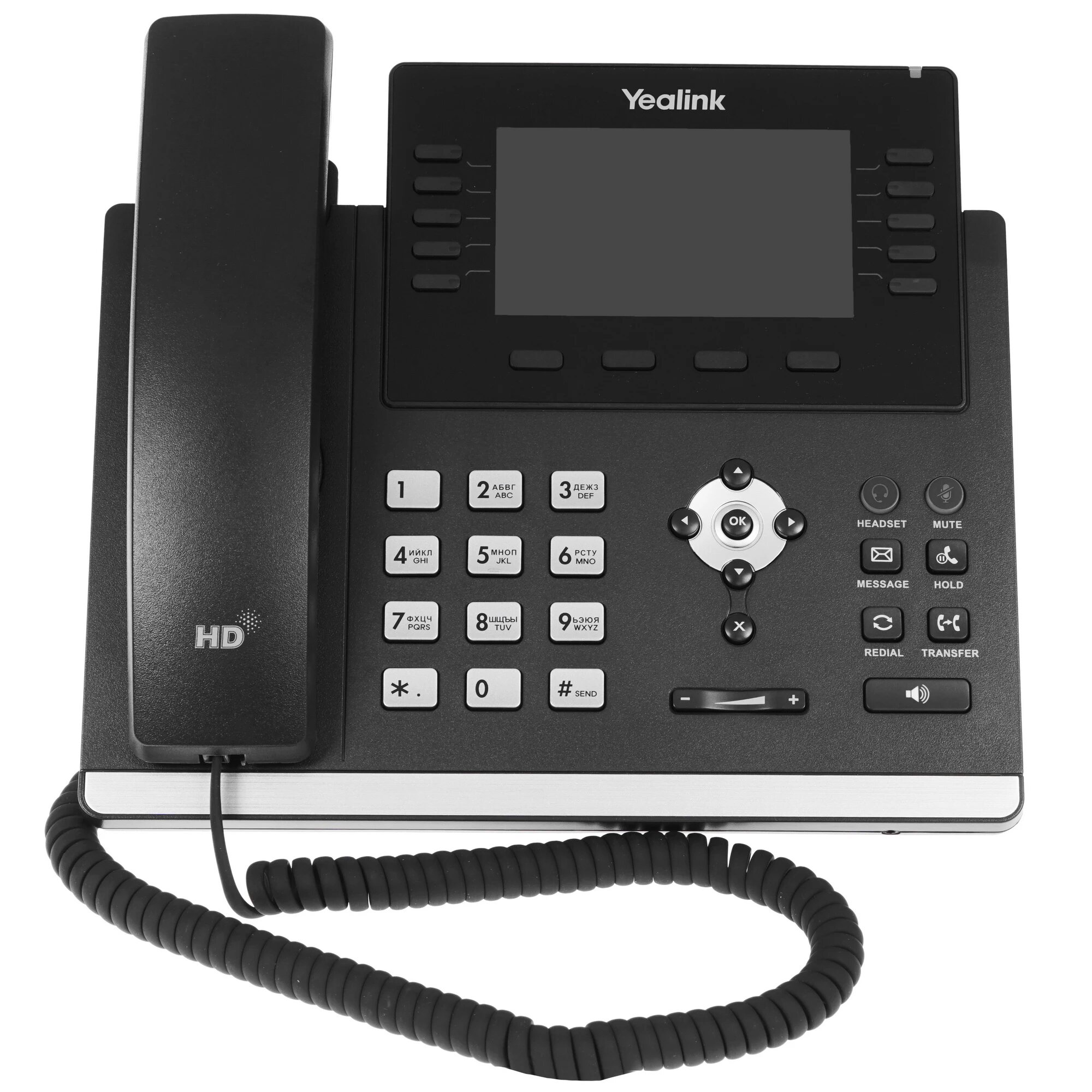 Проводной IP-телефон Yealink SIP-T46U с дисплеем, HD-голосовая связь, 2хUSB, 2хEthernet (GigE), функция BLF, черный