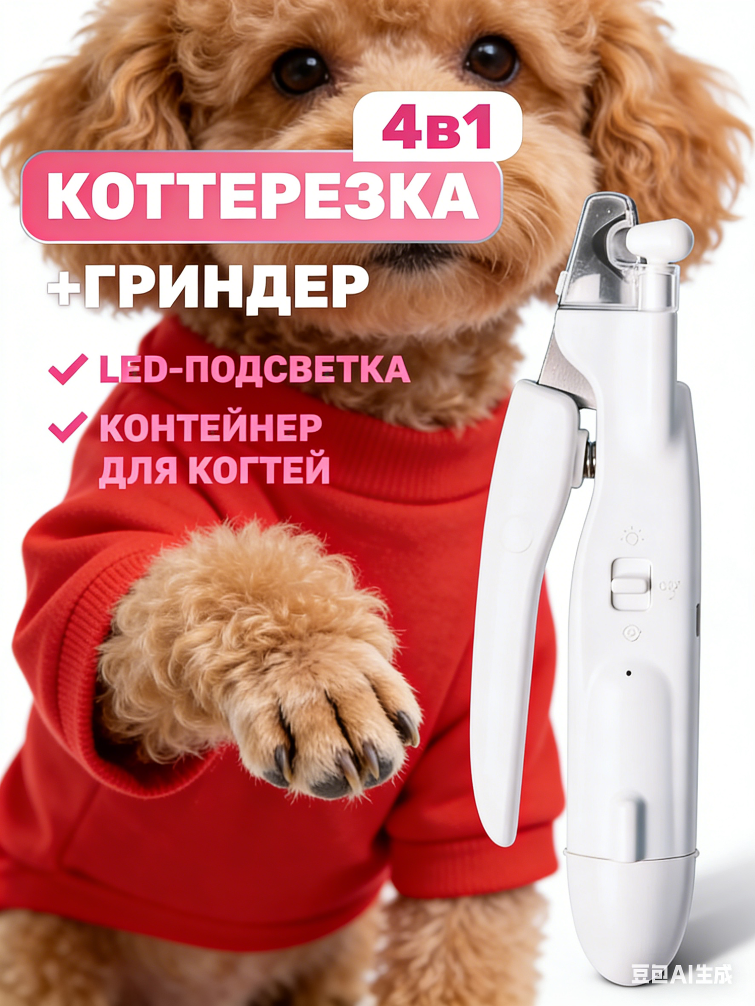 Безопасные когтерезки для собак с ограничителем и подсветкой