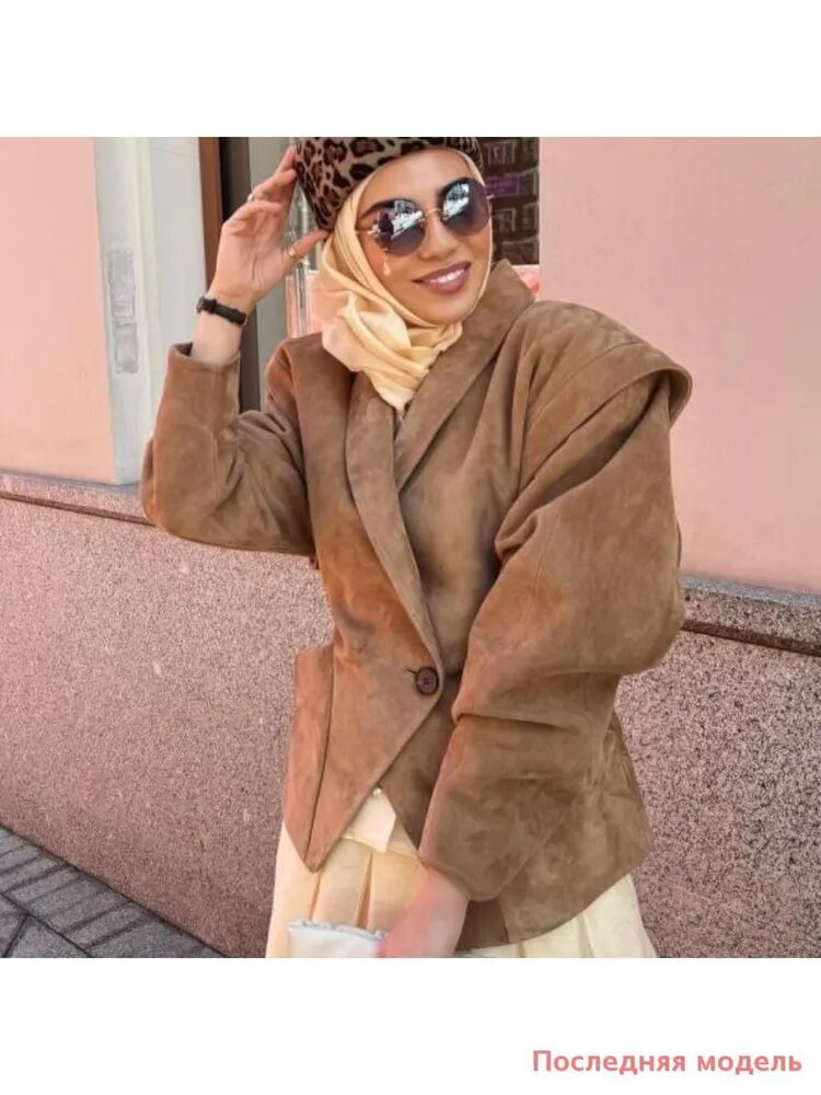 Куртка Pull&Bear куртка замшевая женская натуральная; замшевый бомбер женский оверсайз; замшевая куртка женская коричневая;