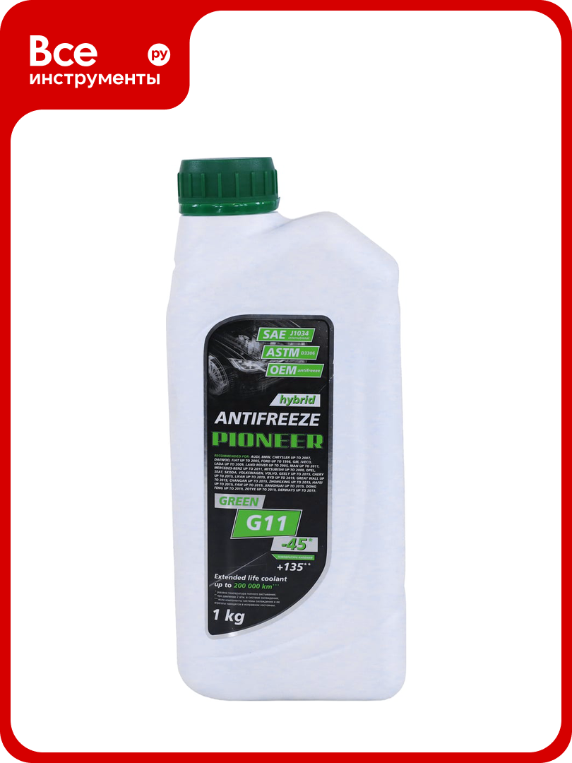 Жидкость охлаждающая "Антифриз" NIAGARA "PIONEER" GREEN-40 G11 1 кг 006001002076
