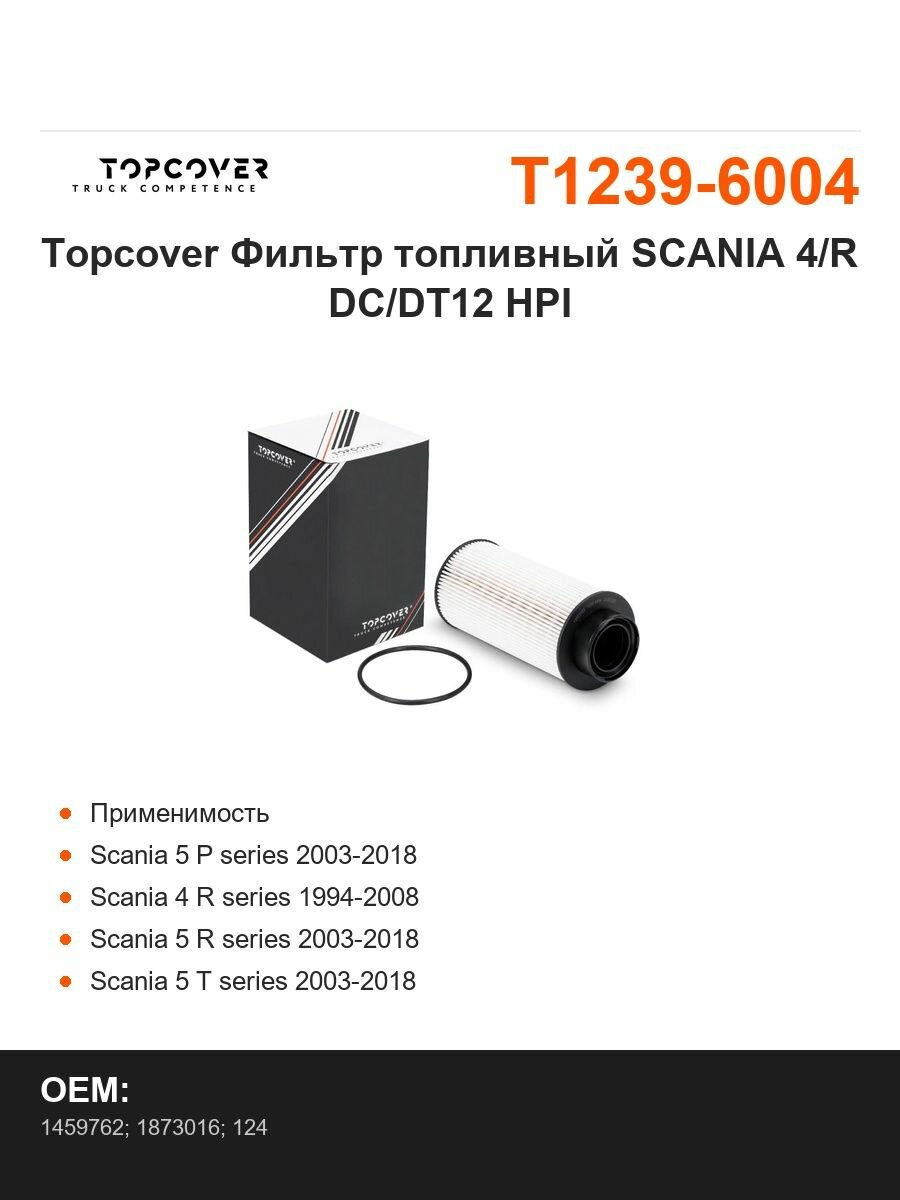 Topcover Фильтр топливный SCANIA 4/R DC/DT12 HPI
