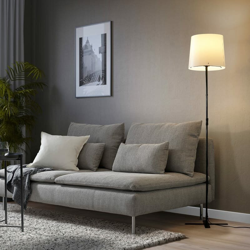 Напольный светильник IKEA BARLAST, чёрный/белый, 150 см