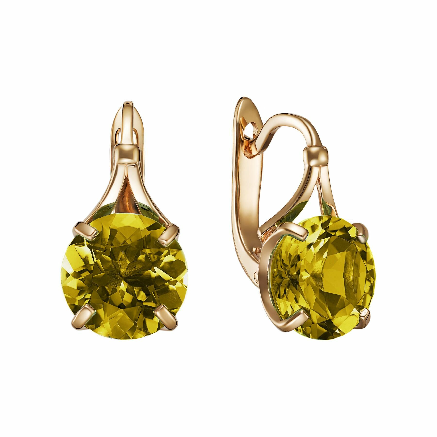 Серьги, красное золото, 585 проба, султанит