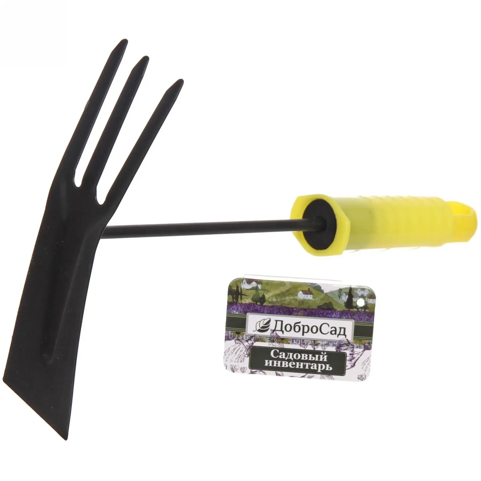 Мотыжка комбинированная «Чиполино» 22х15см, пластиковая ручка, для рыхления почвы