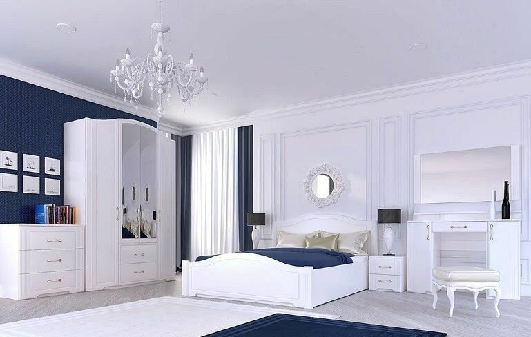 Спальня Виктория. Комплект 5 , Белый, 270х228х260 см.