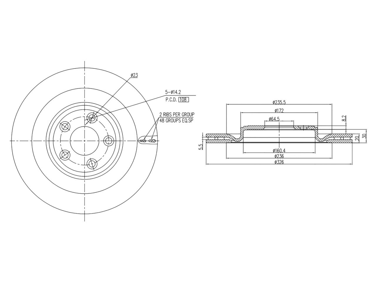 UNIO BRD-20349 (C2C25339 / C2D26352) диск тормозной задний Jaguar (Ягуар) xf (x250, cc9) 08-, xj (x350, x351, x358)