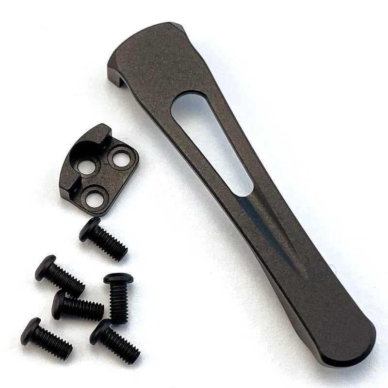 Карманный зажим для ножа из титана GSF для Spyderco серый