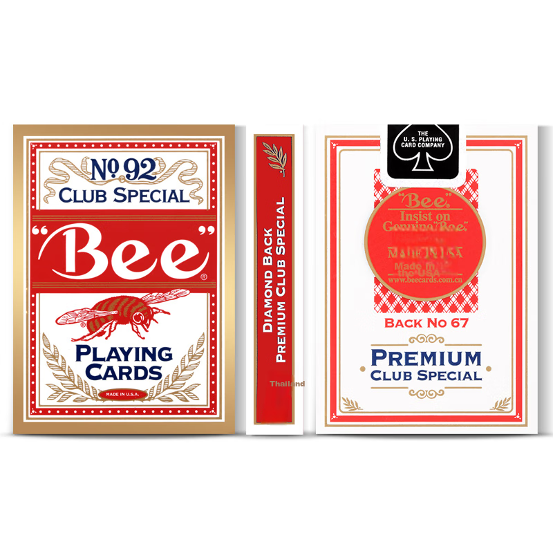 Bee Playing Cards, Little Bee Poker Cards, Entertainment Texas Hold'em, Wide And Durable, Red, 1 Deck