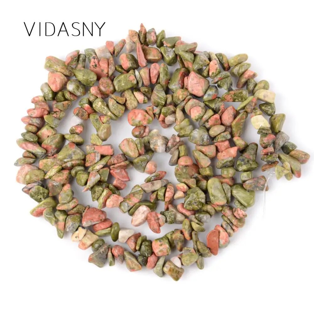 Бусины из натурального унакита Vidasny 3-5-8-12 мм 5-8mm Approx 130pcs