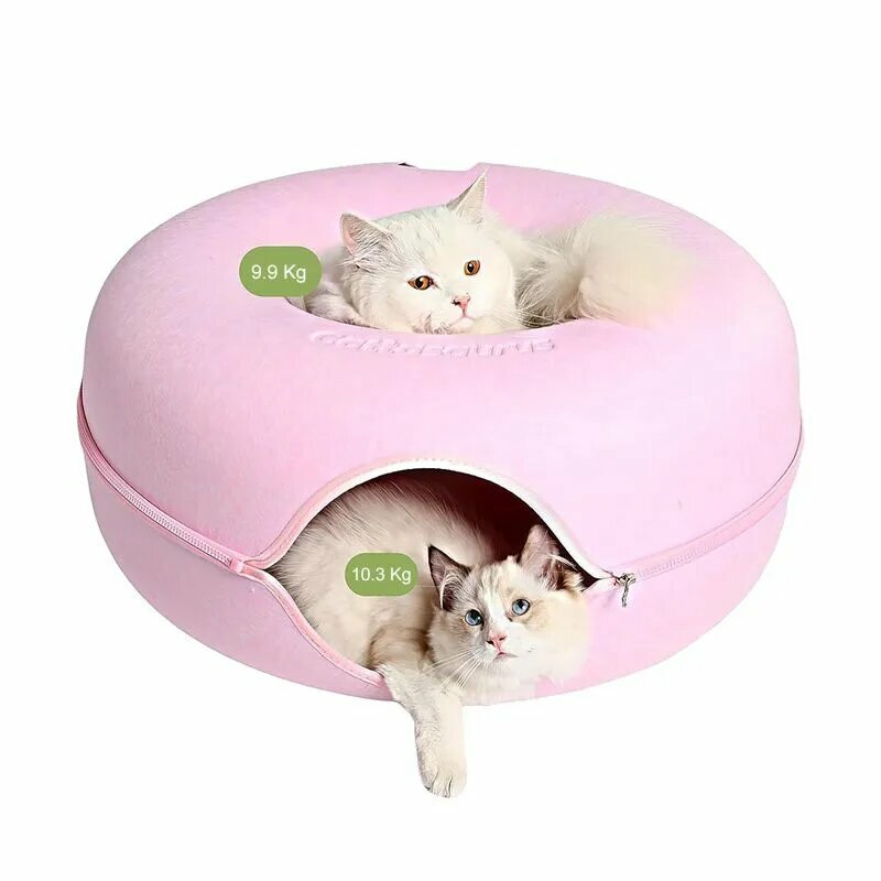Кошачья пещера для нескольких и крупных кошек, Кошачий туннель-кровать