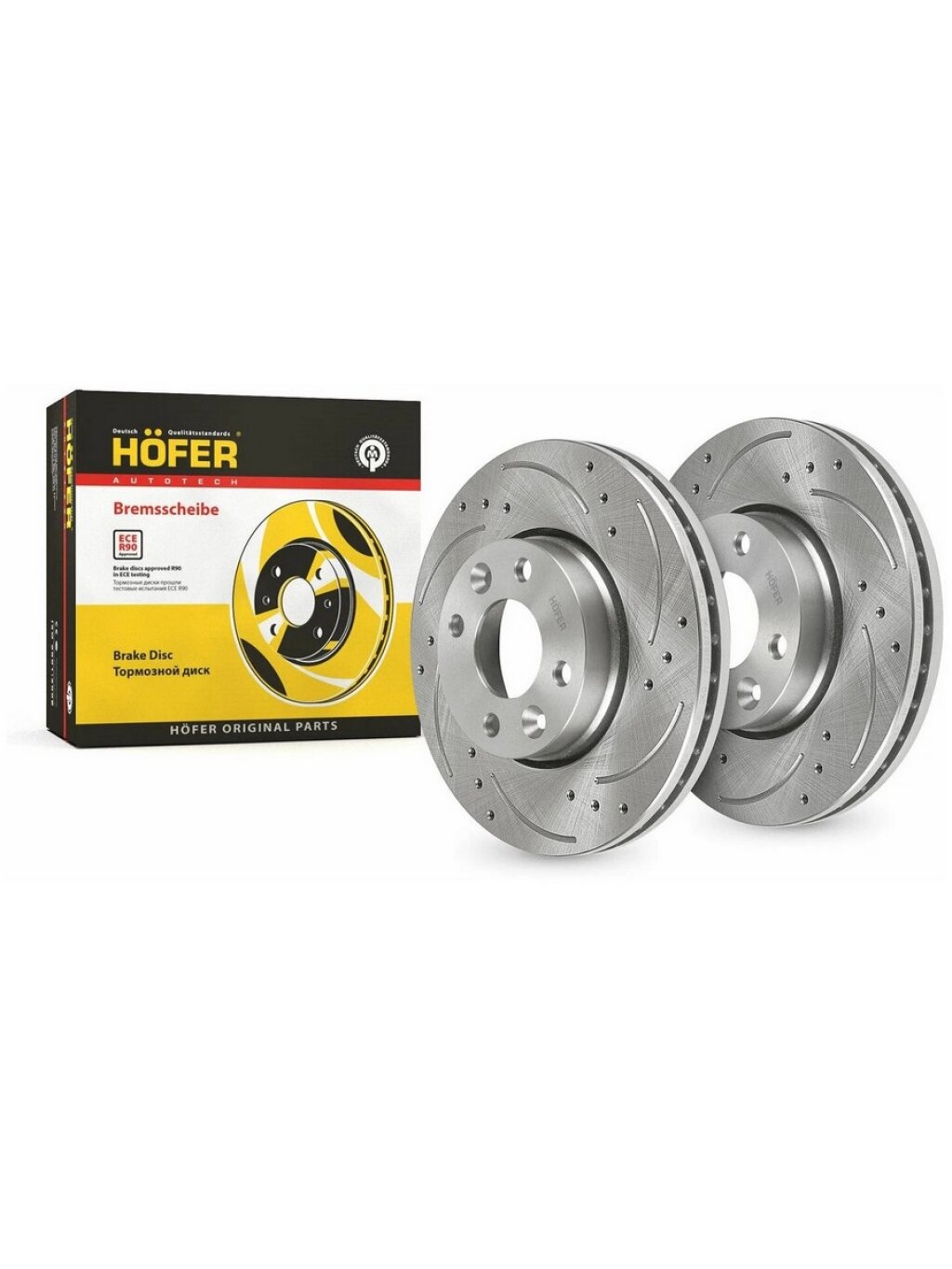 Диск тормозной для а/м Lada Largus, Renault Logan, LADA Vesta, LADA X-RAY HOFER слоты+перфор. (2 шт)