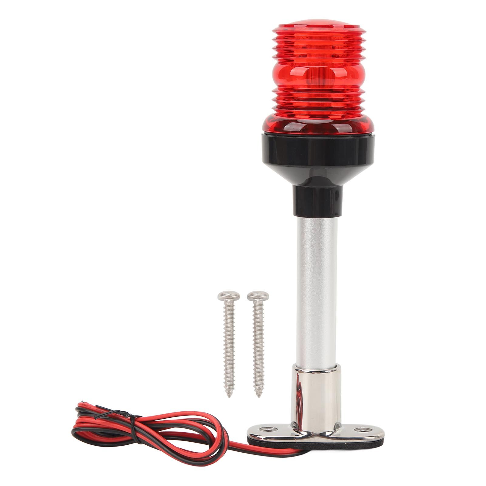 8-дюймовый кормовой лодочный фонарь IP66, водонепроницаемый, видимость более 2 морских миль, основание из нержавеющей стали, круглый якорь для рыболовных лодок и яхт, красный.