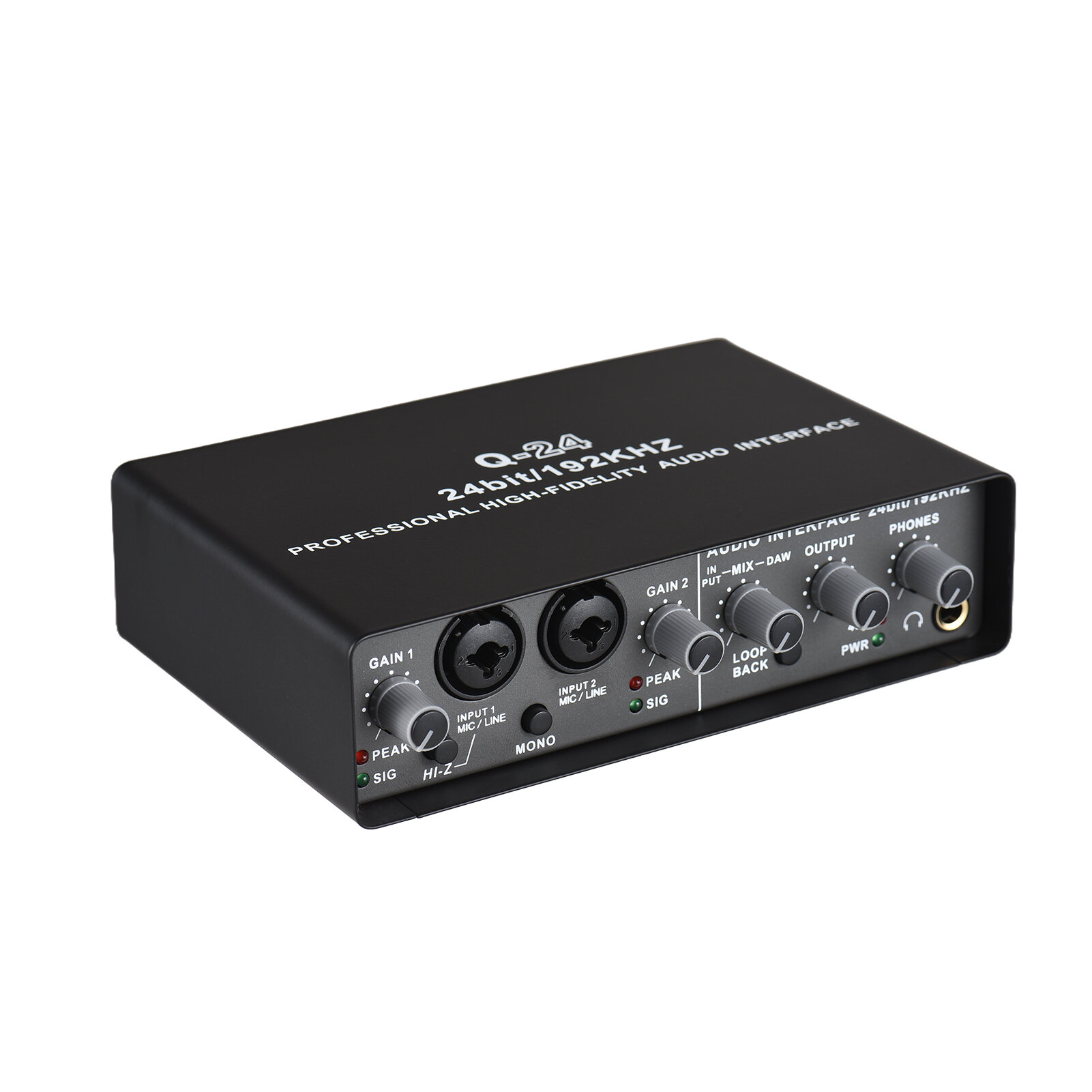 USB Audio Interface для записи Professional Sound Card с 48V Phantom Power LoopBack USB External Sound Card Plug and Play 0-Latency Monitoring для Music Concerts Recording Studios