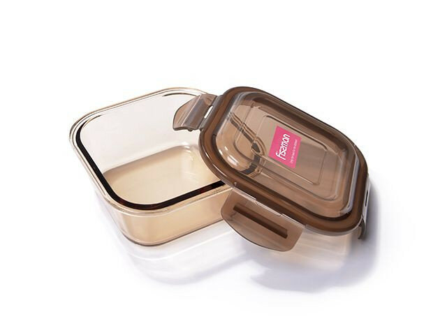 6523 FISSMAN Контейнер с пластиковой крышкой 15x15x6 см / 800 мл (стекло)