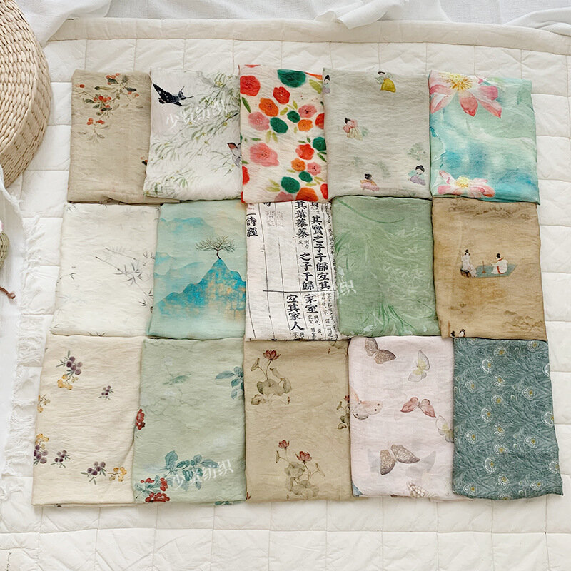 Ткань Tencel nettle ramie используется для пошива одежды, платьев, рубашек и рукоделия, выкройки бабочек, пошива одежды размером 200*145 см