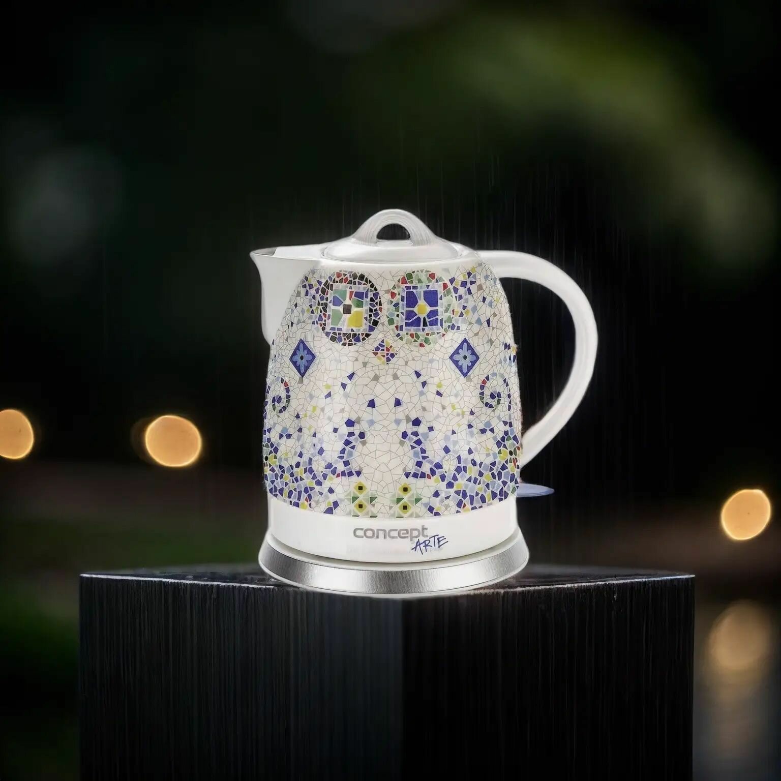 Керамический чайник RK0020 с уникальным дизайном в восточном стиле, 1350 Вт, 1.5 л, белый