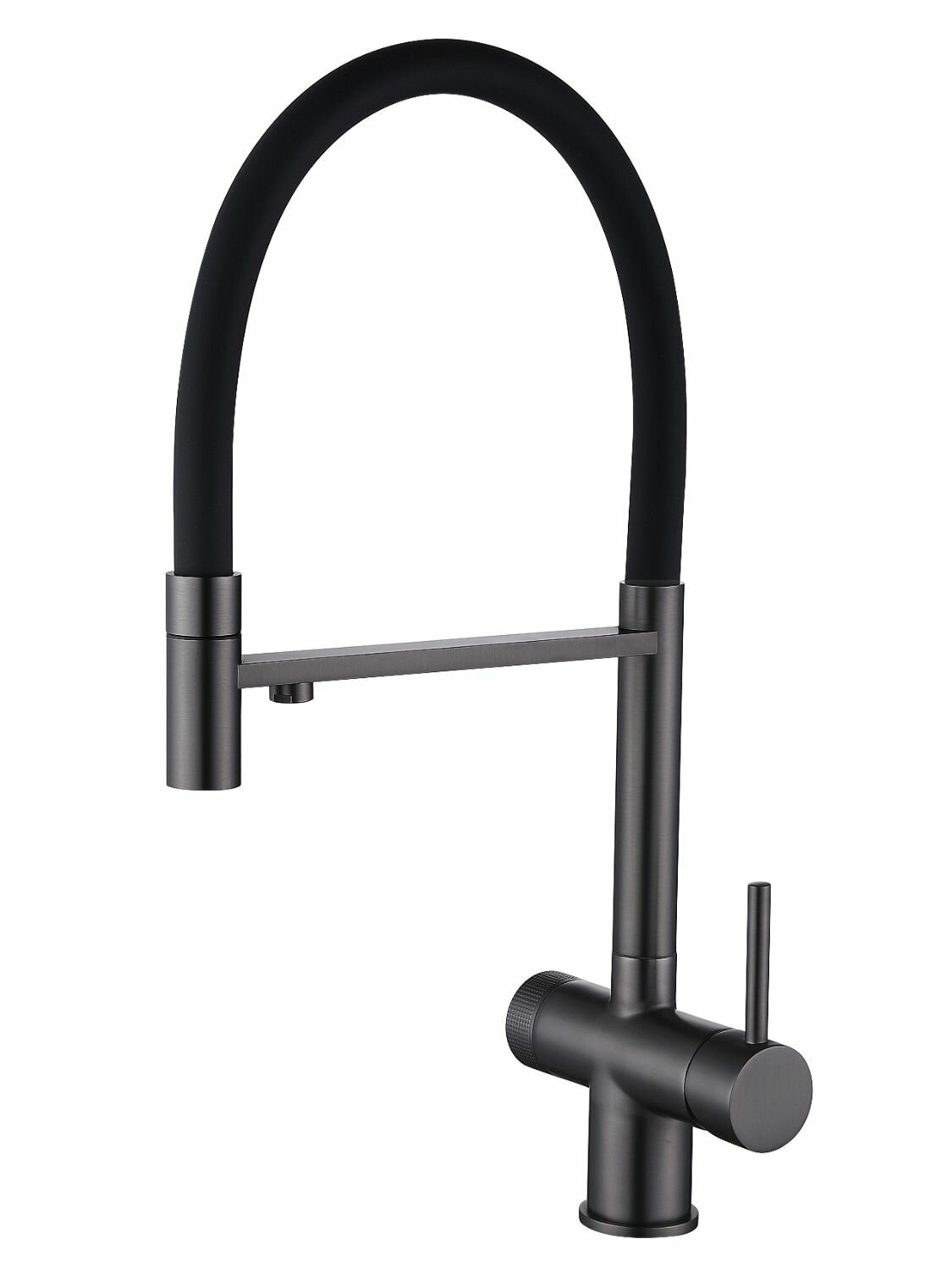 Кухонный смеситель 3в1 EMAR ЕС - 7024 PVD Dark