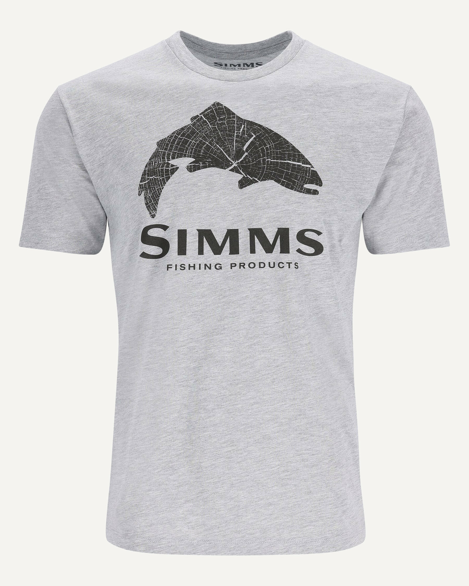 Simms Футболка Wood Trout Fill T-Shirt grey heather, Мужской, M активный отдых