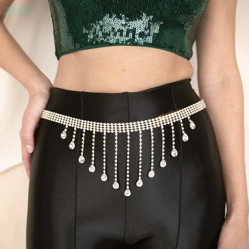 Боди-цепочка, эротичные трусики-стринги из сверкающих высококачественных страз, регулируемый размер