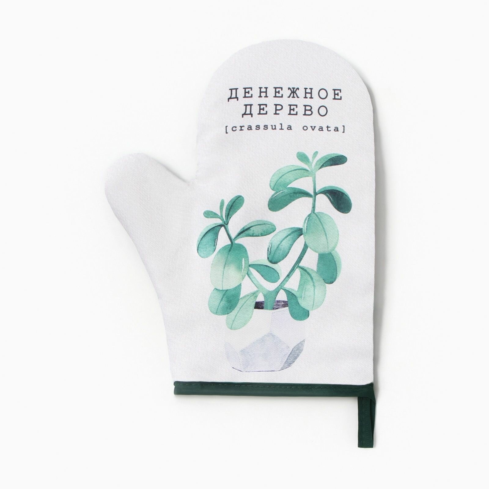 Варежка-прихватка Денежное дерево , 20 27 см,100% п/э