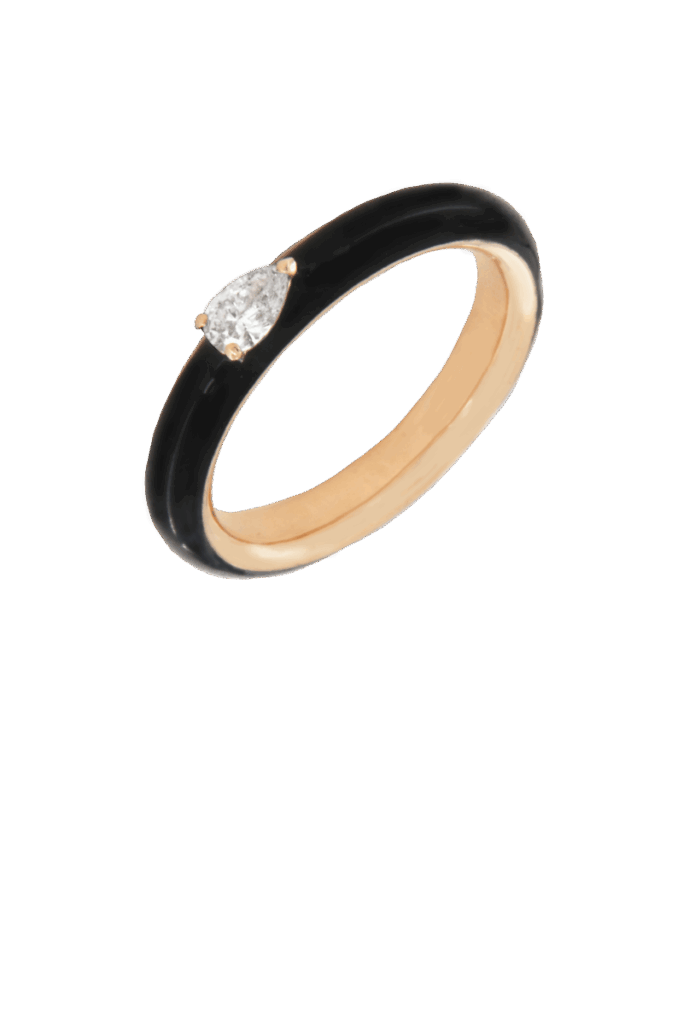 Кольцо, комбинированное золото, 750 проба, бриллиант