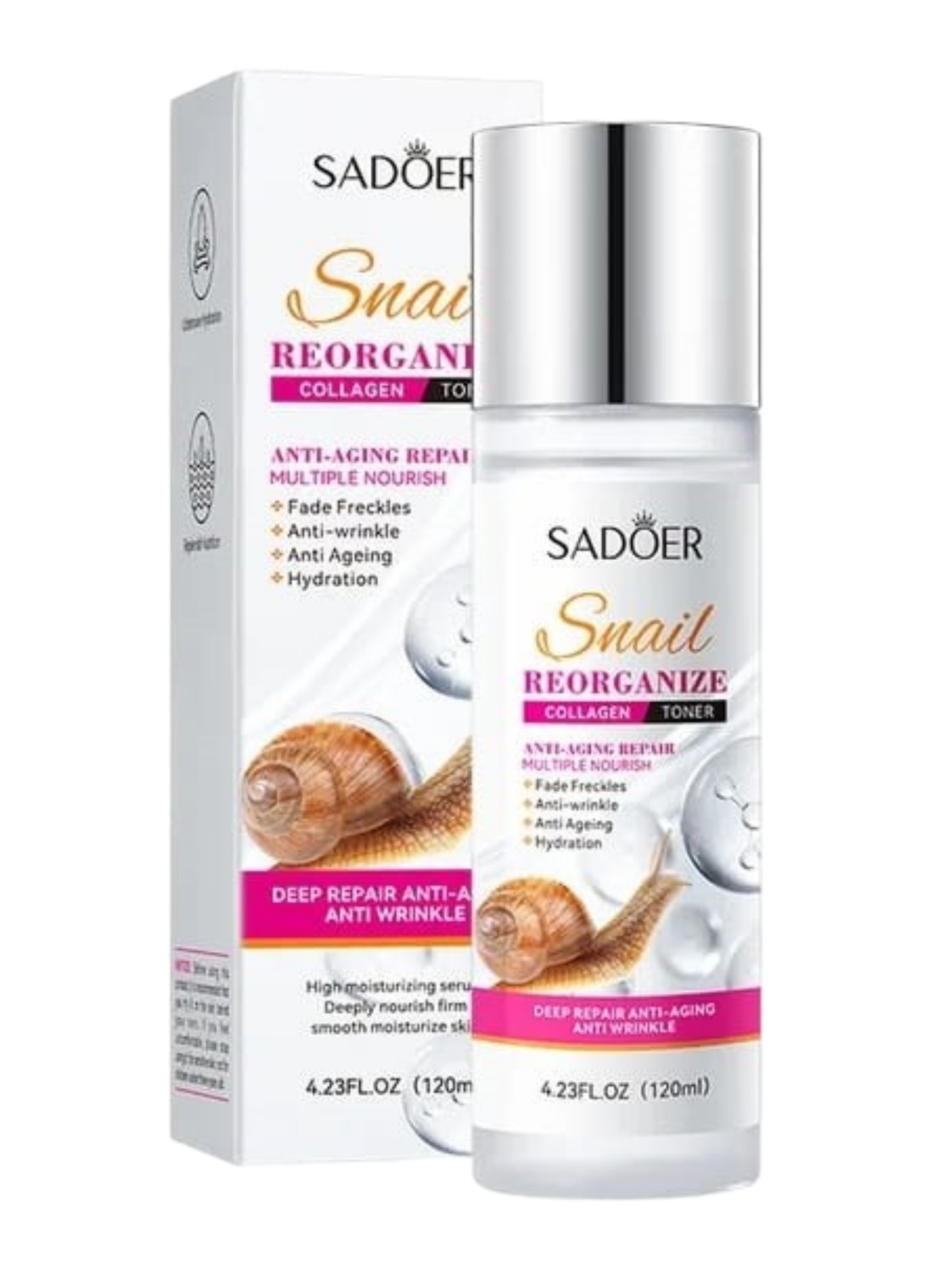 Антивозрастной лосьон для лица с муцином улитки SADOER Snail Reorganize Collagen Lotion 120 ml