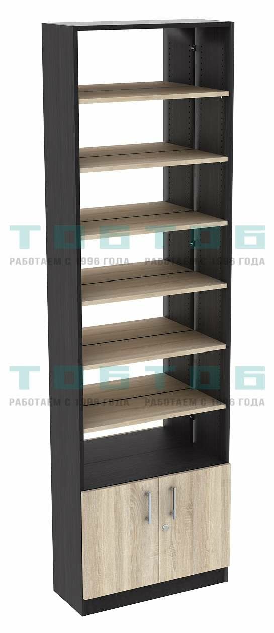 Стеллаж из ДСП с 6-ю полками 250x600 мм серии LEVEL-6 №4-2 (З/C - зеркало), Белый