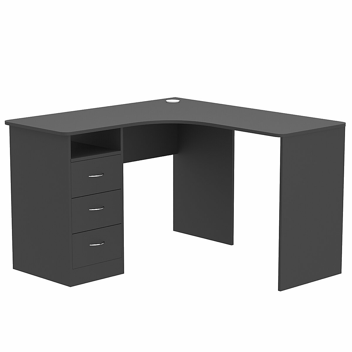 Стол угловой с ящиками СУ-01-Л (левосторонний), Черный. Производитель товара - компания ТОБ.