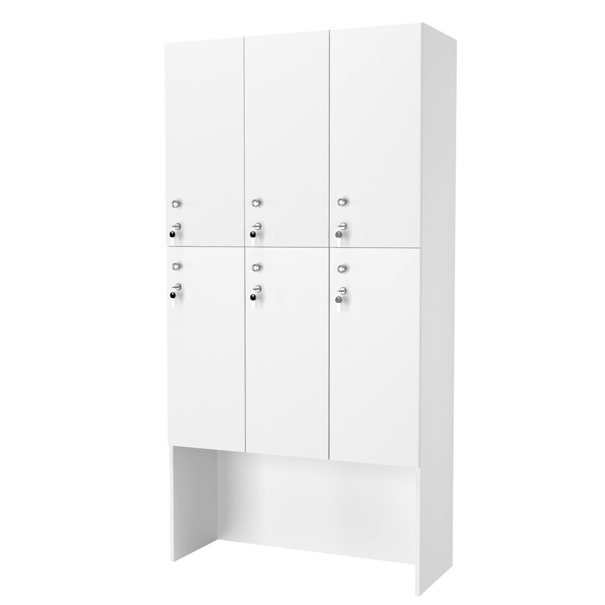Шкаф для раздевалок стандарт-дуо №3-3, Белый