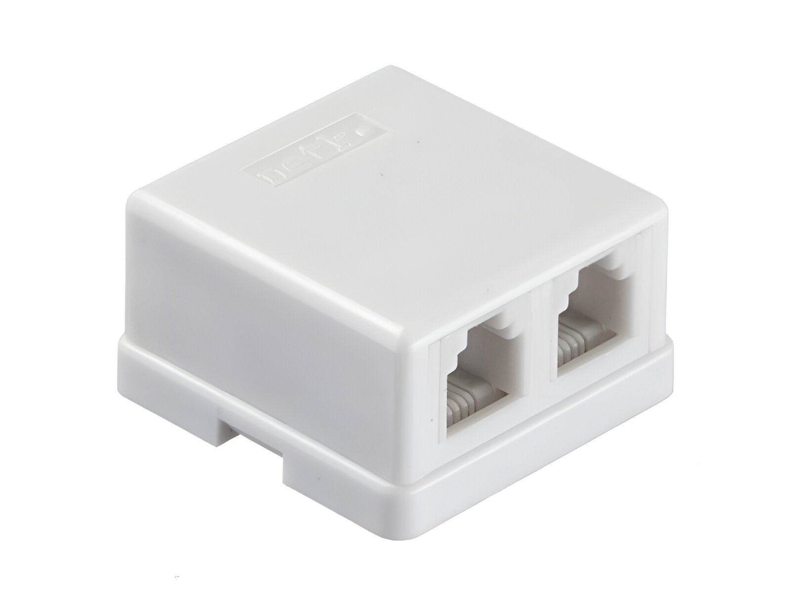 Телефонная розетка евростанд RJ-11(6p2c) 2 гнезда, мини, белая