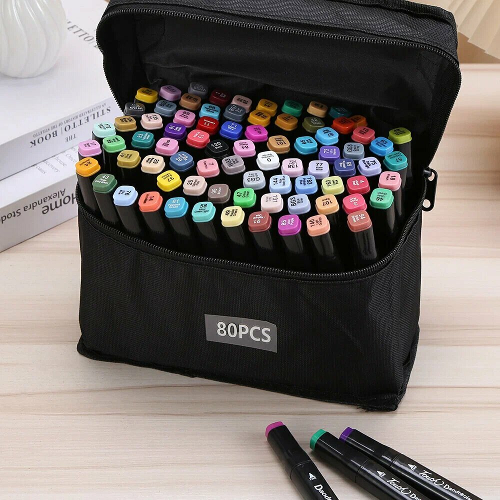 Маркеры для скетчинга-Набор двусторонних фломастеров -80шт