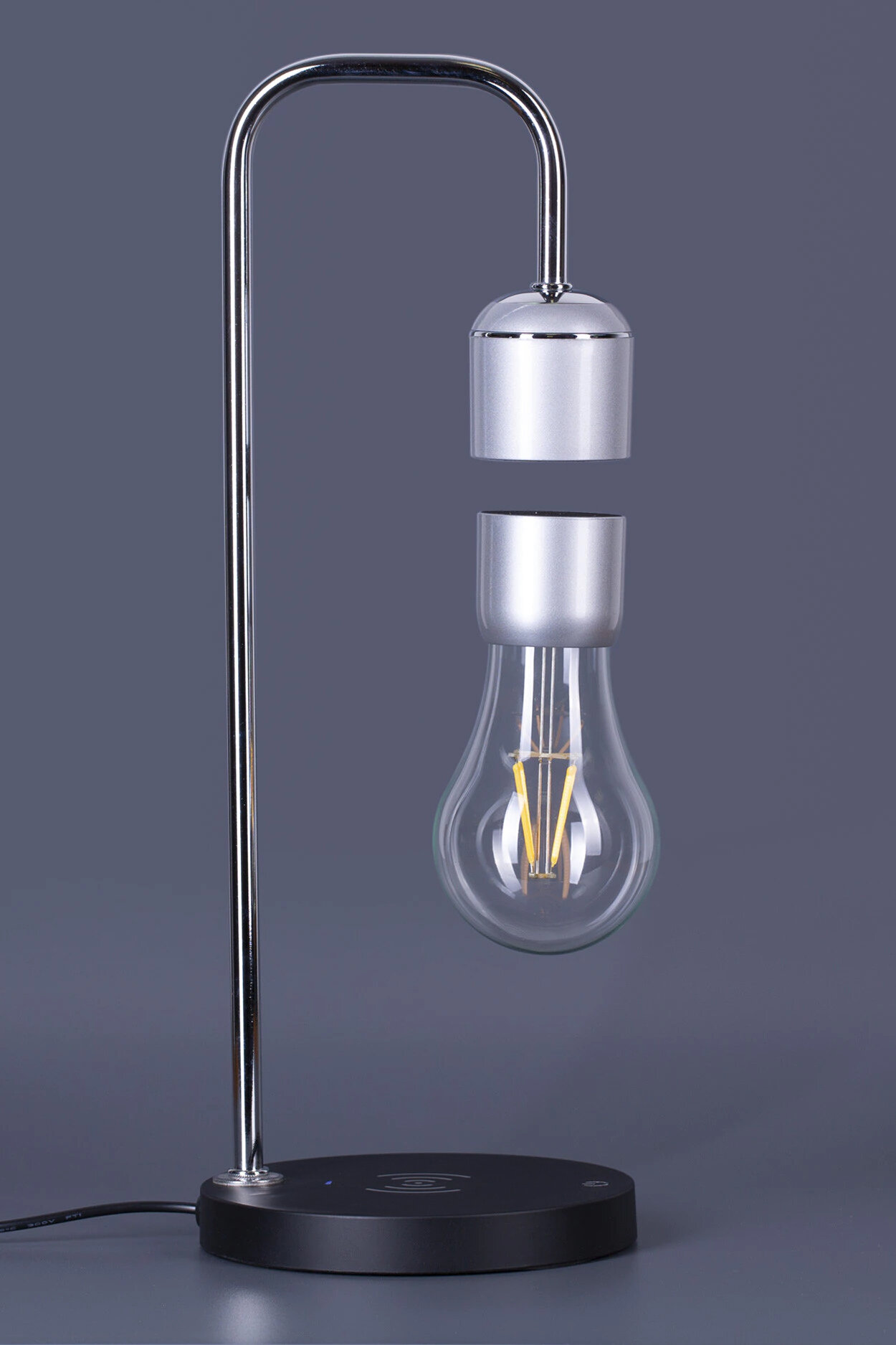 Подвесная левитирующая лампа с беспроводной зарядкой (Black/Silver)