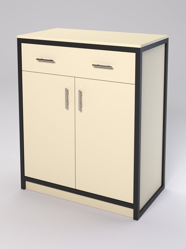 Тумба для офисной техники №13 "стронг" в стиле лофт, Крем Вайс