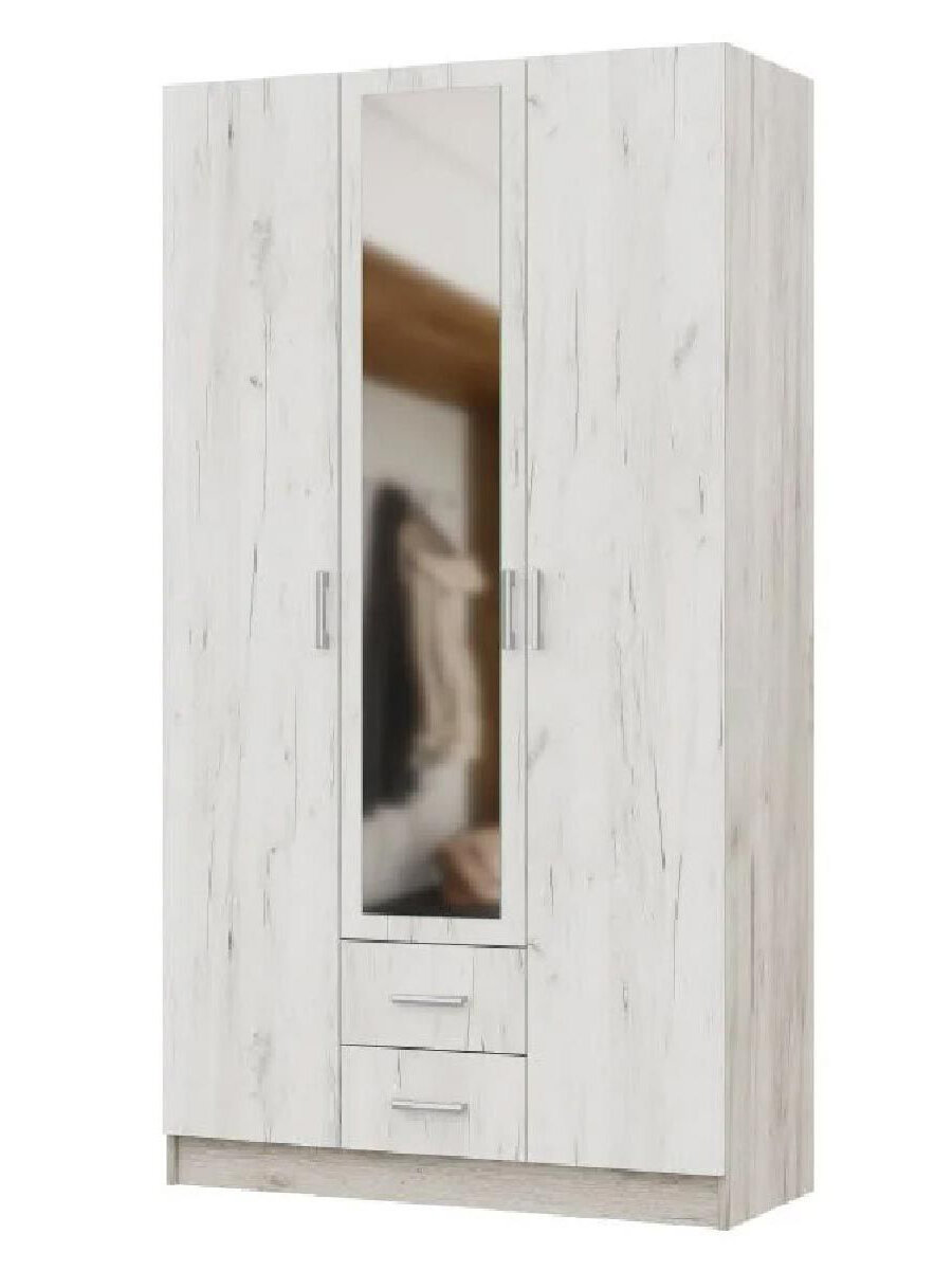 Шкаф Стендмебель Гармония ШК 601 М дуб крафт белый / дуб крафт серый, 2200x500x1200