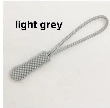 Пуллер для молнии (застежка, держатель, язычок для бегунка молнии) съемный, ткань+пластик, светло-серый, 1шт.