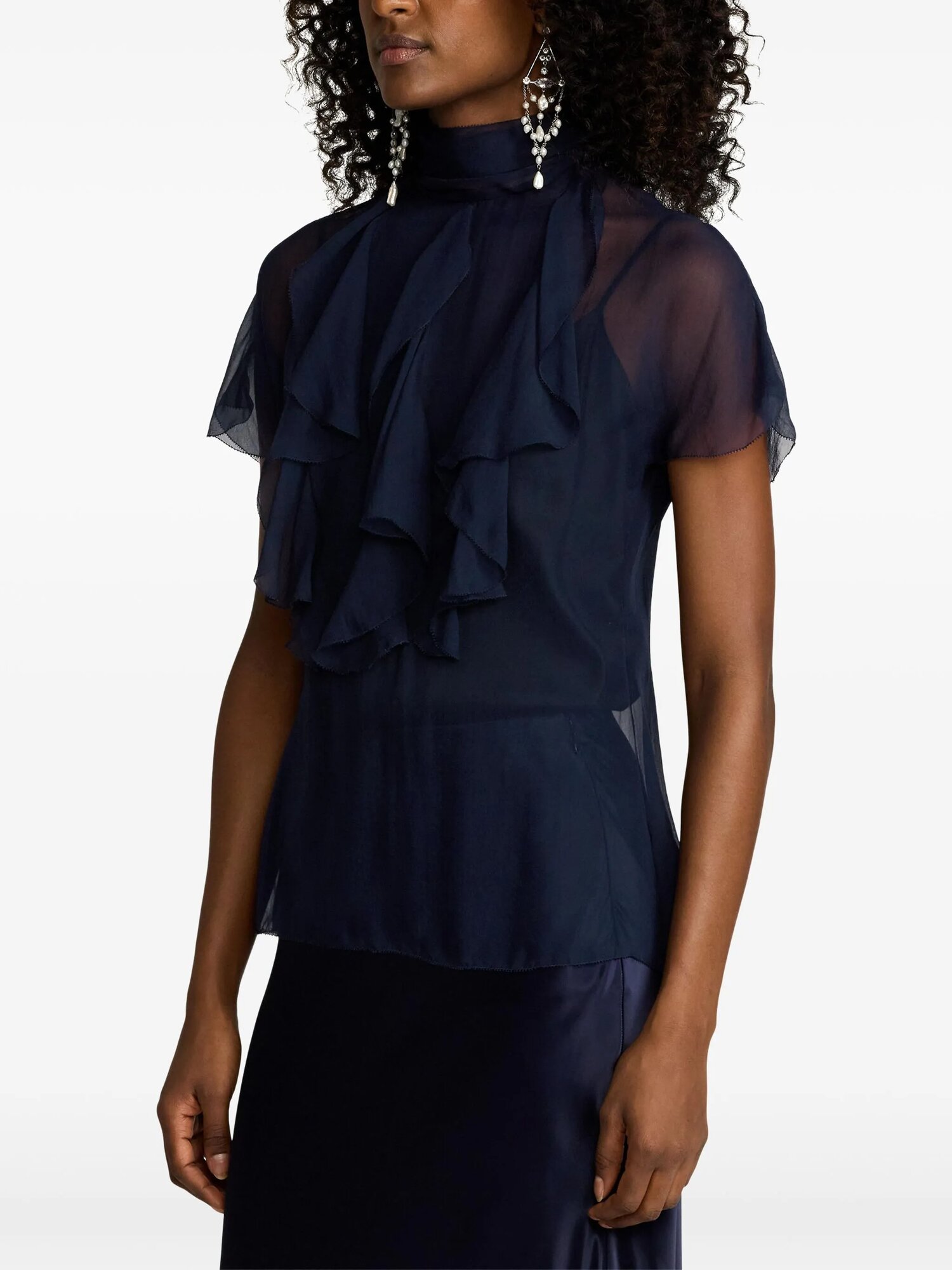 Блуза Ralph Lauren Collection Etta, размер 2, синий — фото 1