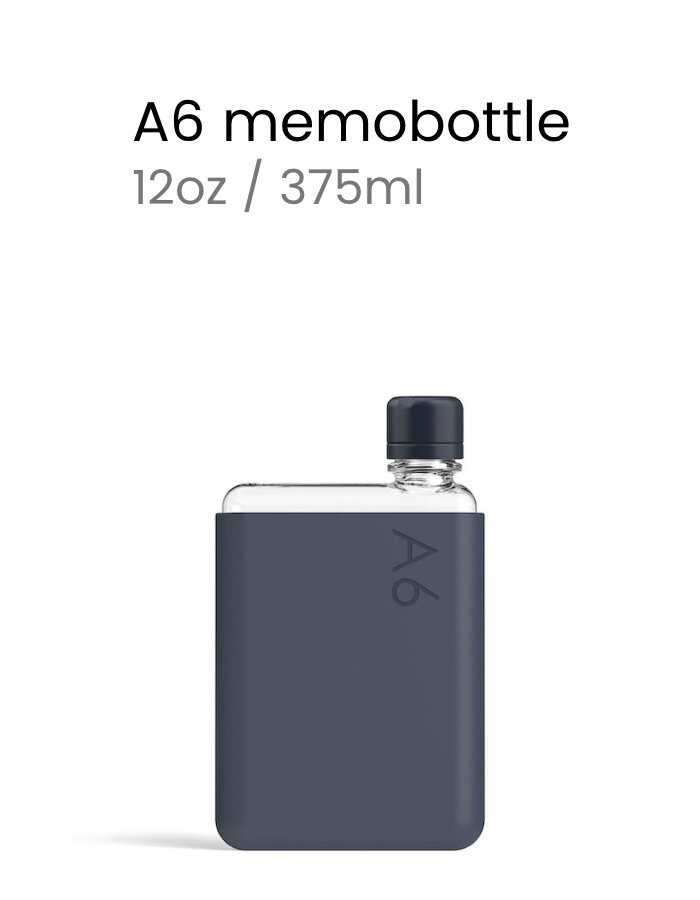 Бутылка с силиконовым чехлом Memobottle A6, синий