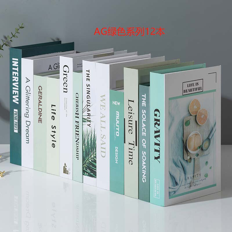 Декоративные книги "AG green", имитация, 12 шт