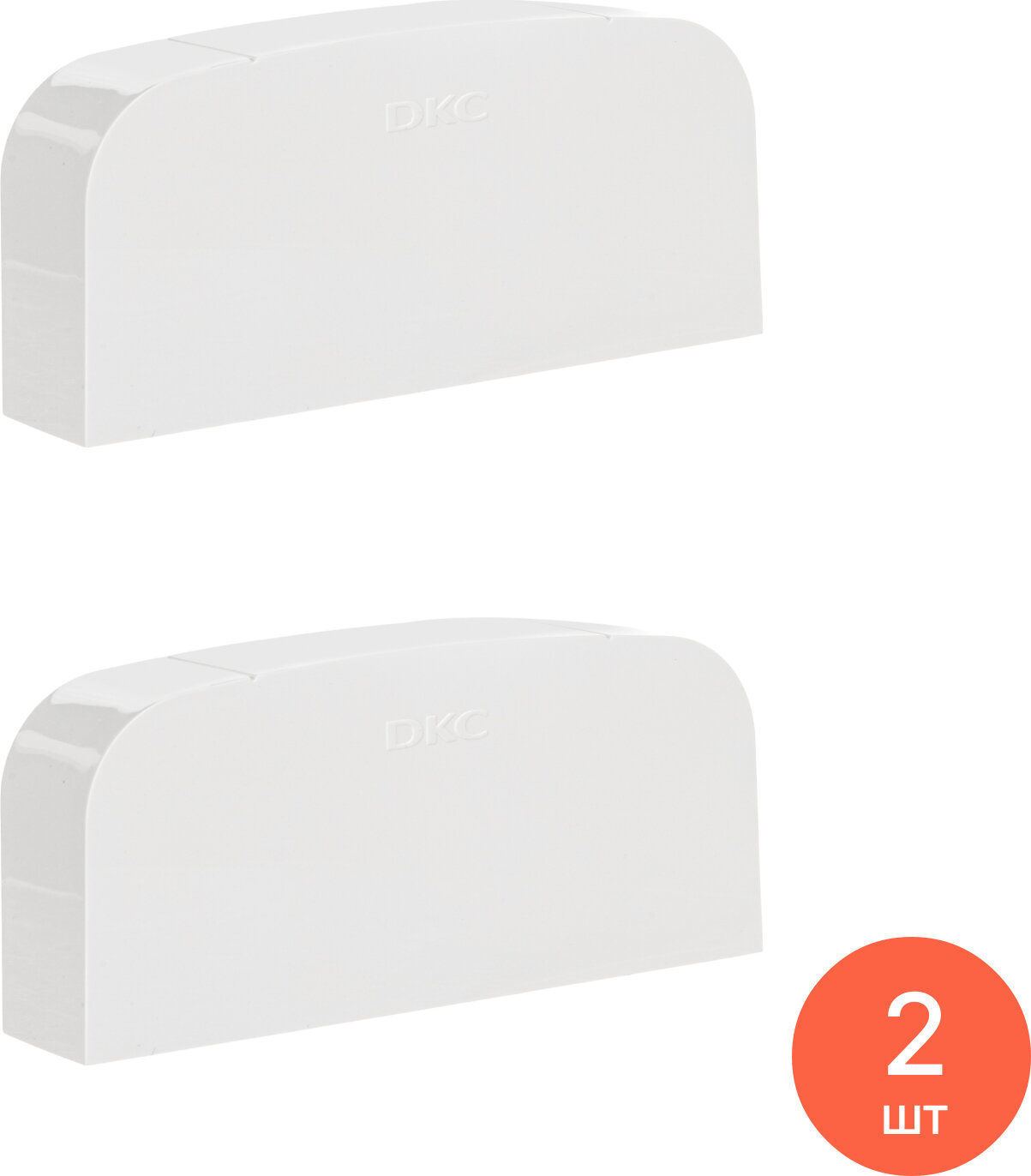 Заглушка DKC / ДКС симметричная пластиковая, белая, размером 110x50мм / аксессуары для кабель каналов (комплект из 2 шт)