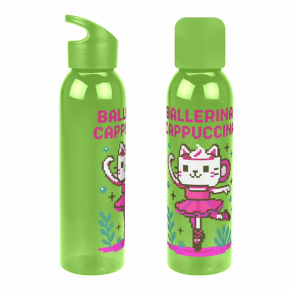 Бутылка для воды «Балерина капучино- Ballerina Capuccina» (зеленый)
